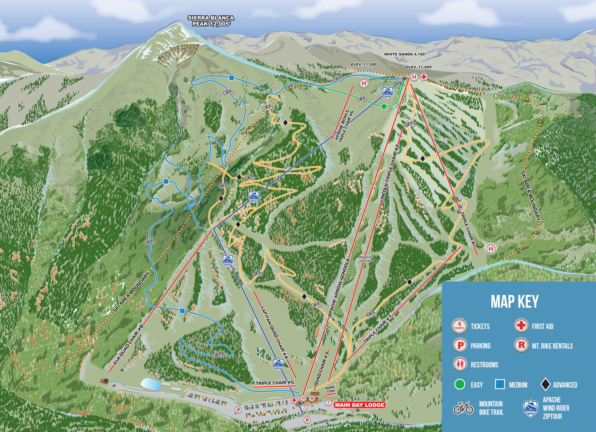 Biking Trail Map - Hiking Trail Map Ski Apache